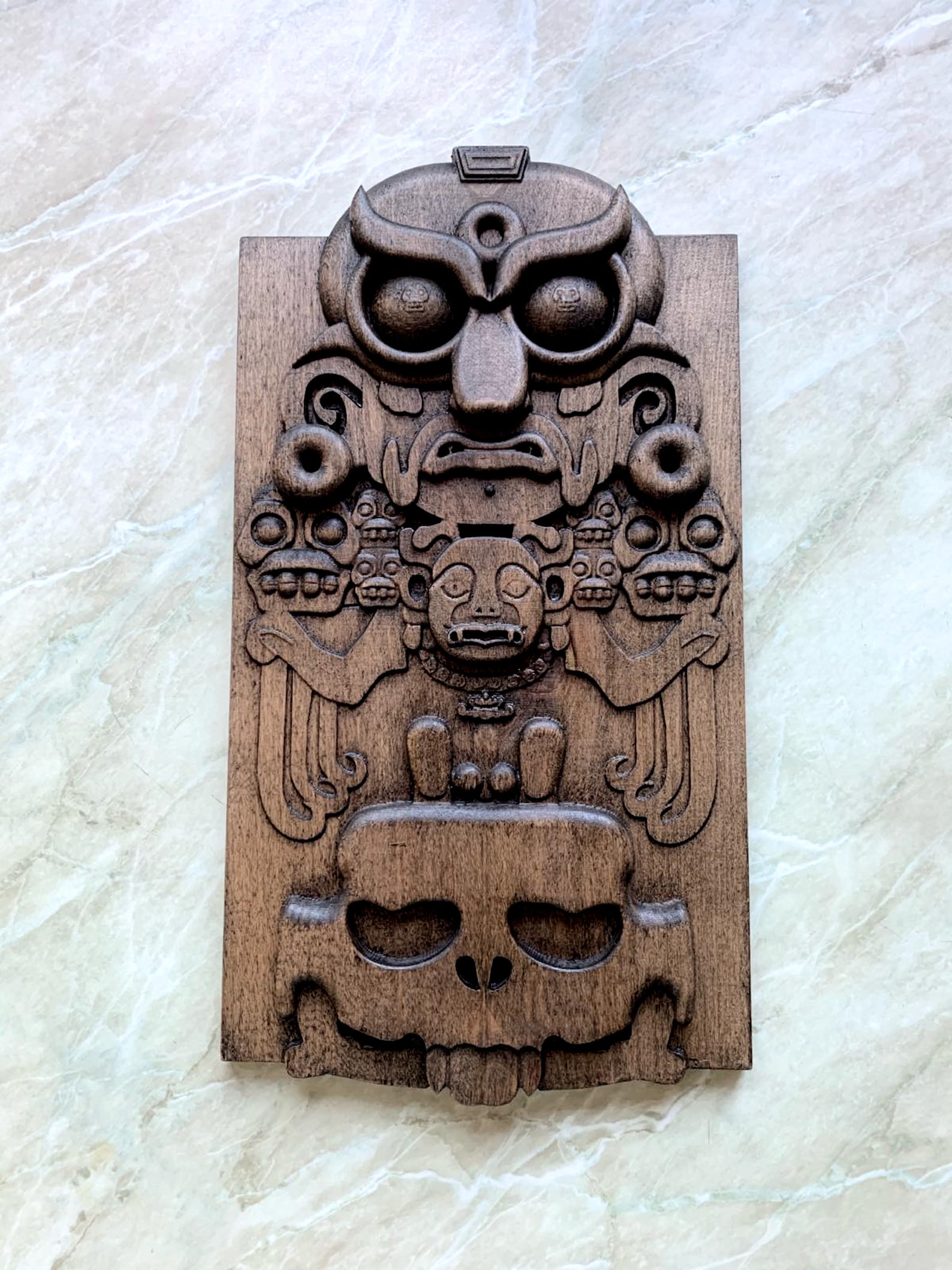 Aztec Mayan Wooden Wall Art Carved Wood Relief Wall Panel - Etsy