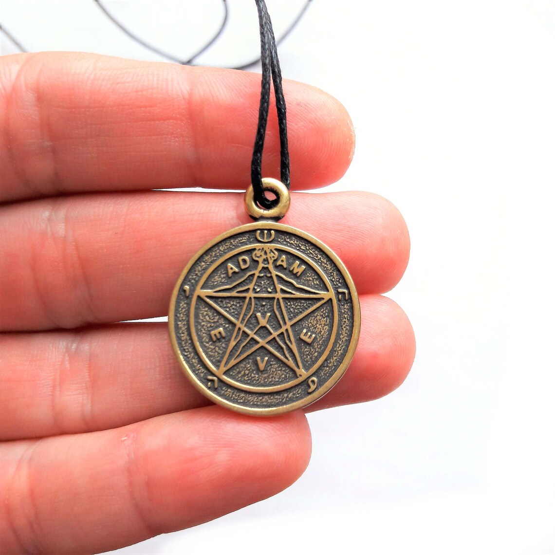 Agrippa pentagram bronze pendant Human pentagram charm | Etsy