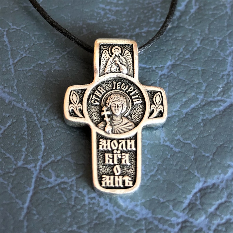 Saint George the Great Martyr Cross Pendant. Jesus Christ - Etsy