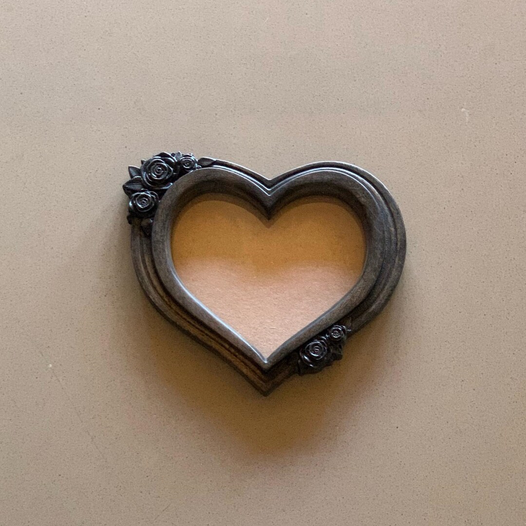 Floral Wooden Heart Shaped Photo Picture Frame Wall Mounted, Wood ...
