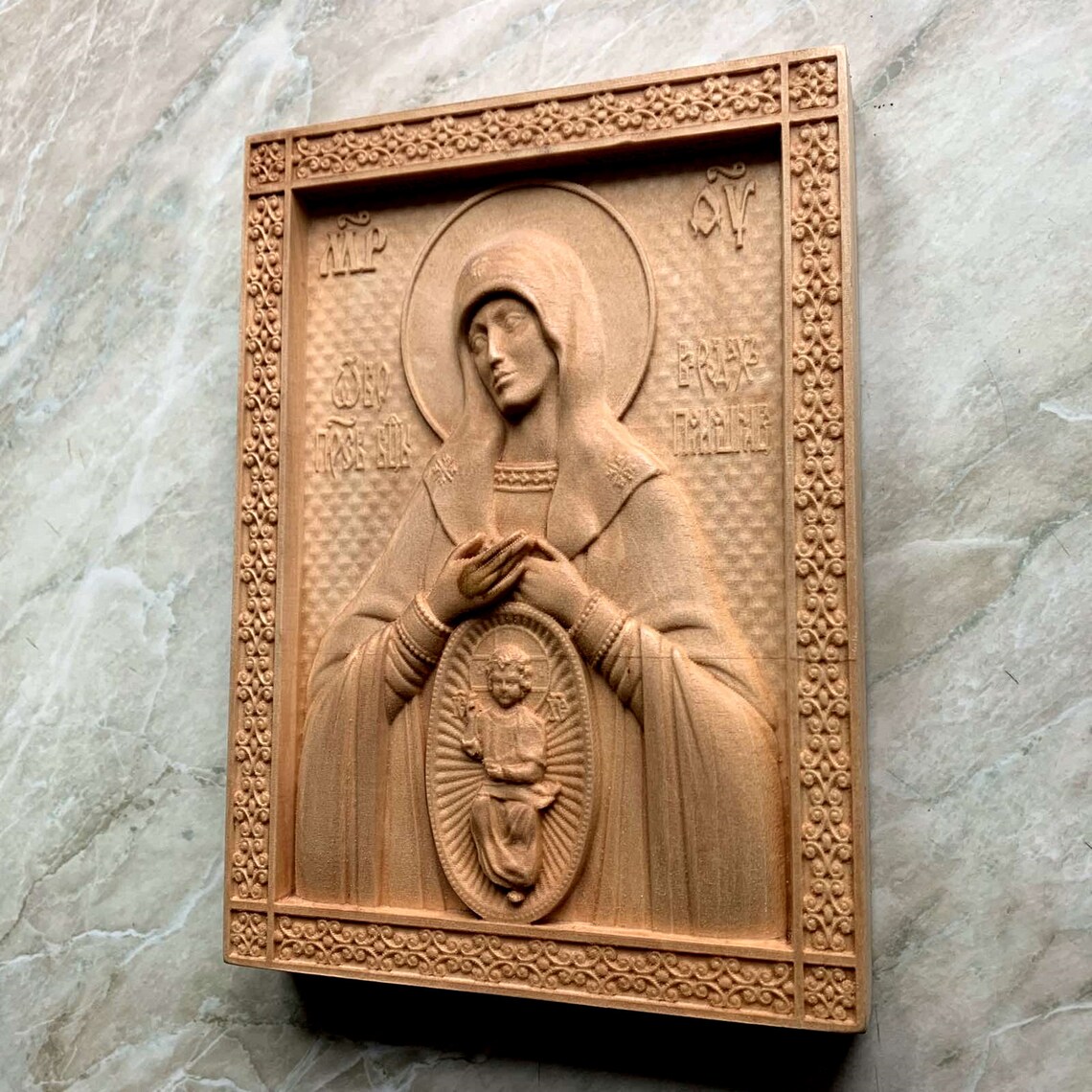 Theotokos Virgin Mary Helper Childbirth Carved Wooden Icon. - Etsy