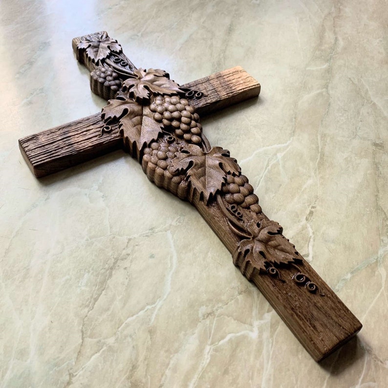 Vine Cross Orthodox Wooden Carved Christian Cross Decor First | Etsy