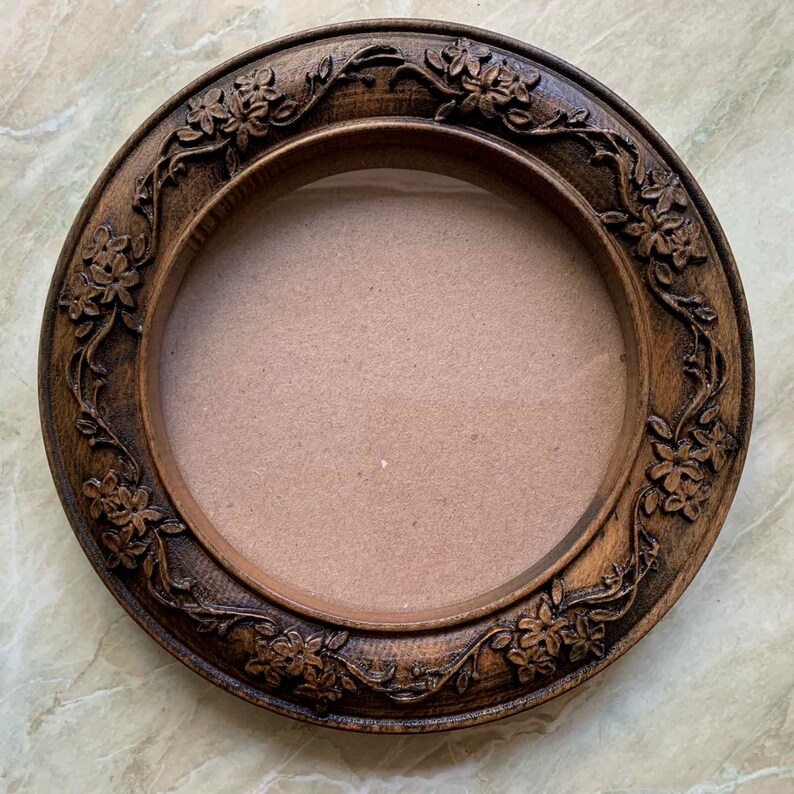 Round Flower Photo Picture Decorative Frame Floral Ornate - Etsy