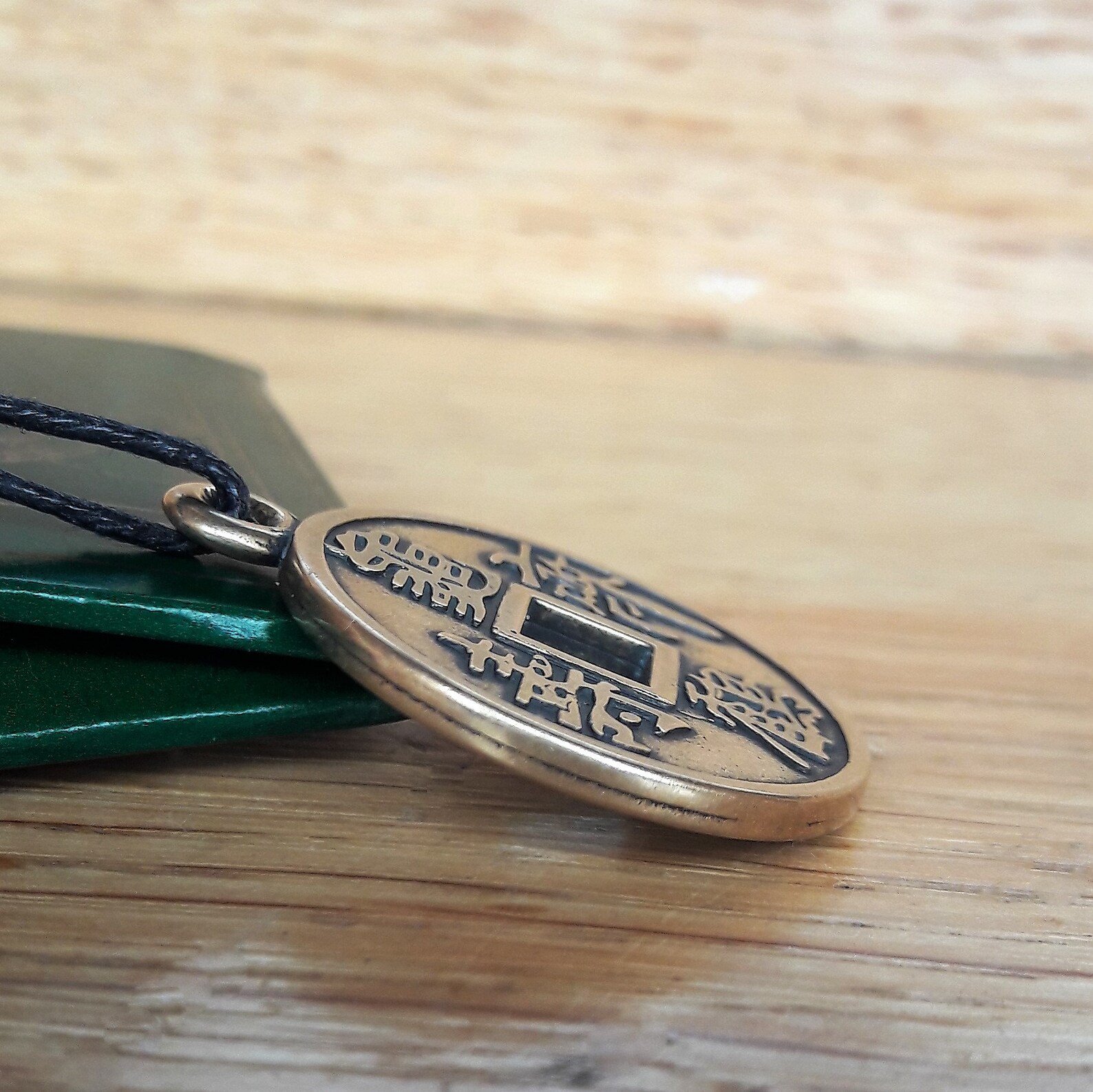 Lucky Chinese Fortune Coin Pendant. Bronze Feng Shui Charm. Asian Good ...