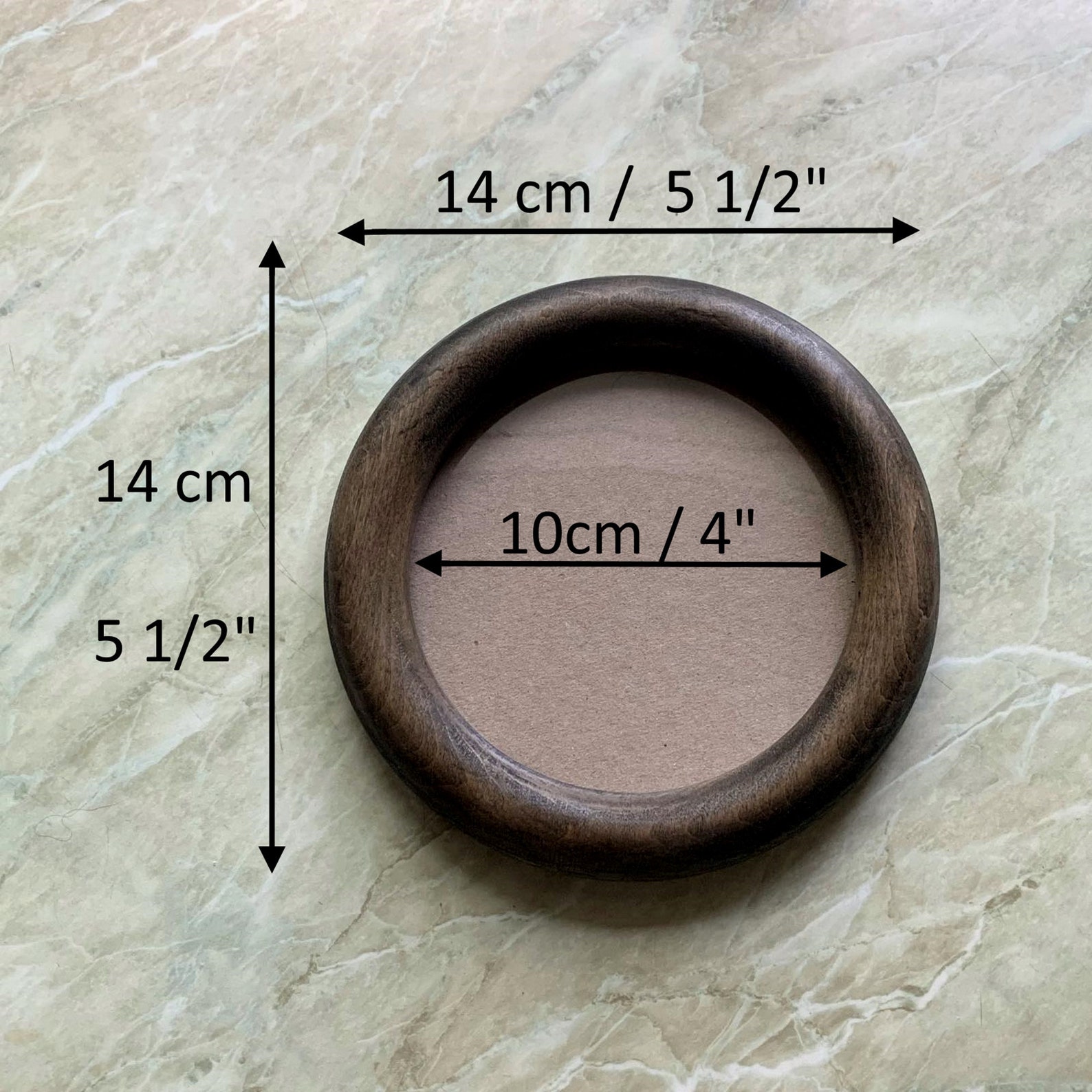 Round Circular Photo Frame Wooden Wall Mounted Picture Frames Home ...
