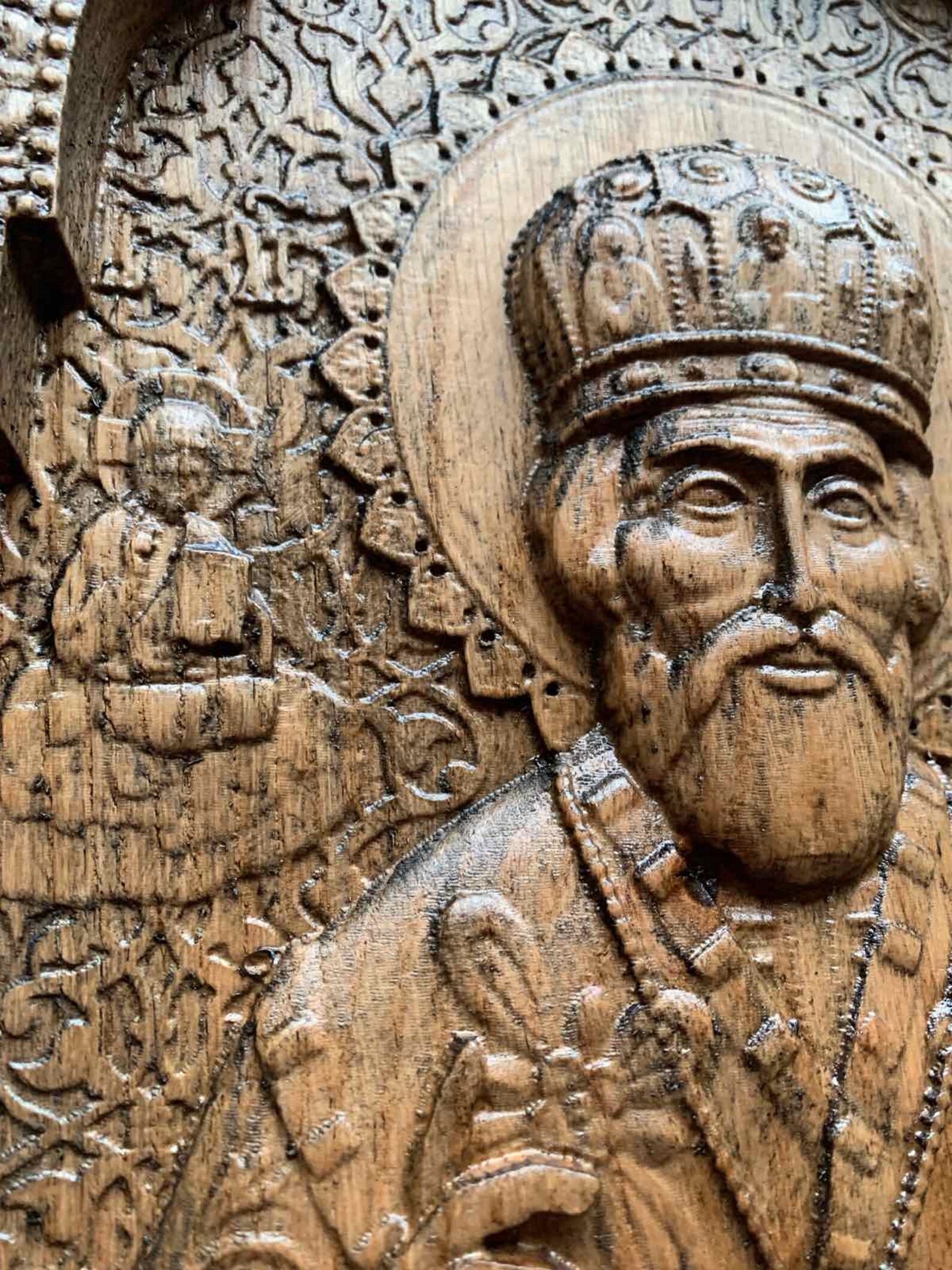 Saint Nicholas Carved Wooden Icon St. Nicholas the - Etsy