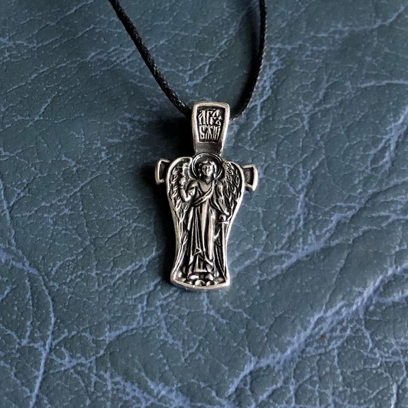 Guardian Angel With a Sword and Symbolic Cross. Cross Pendant - Etsy