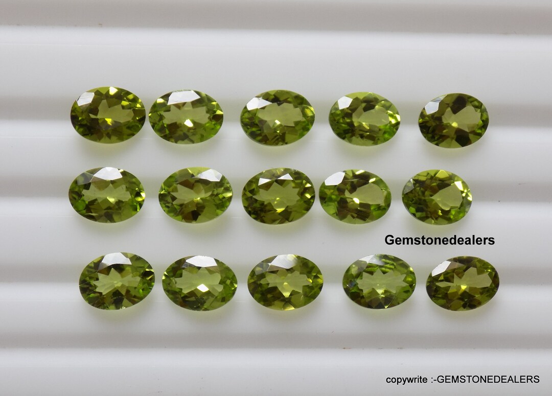 Natural PERIDOT Oval Faceted Cut 7X5MM 6X8MM 7X9MM Oval Shape Green ...