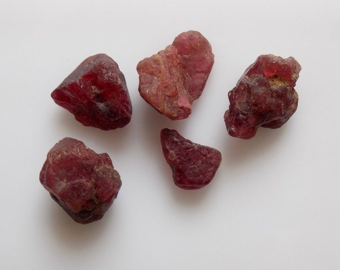 5Stk AA NATURAL SPINEL Roh roher roter Spinell Edelstein rot roh aus ...