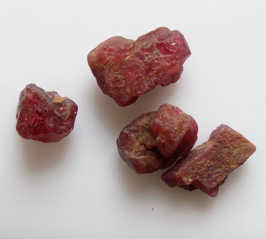 5pc AA NATURAL SPINEL Raw Rough Red Spinel Gemstone Red Raw of Spinel ...