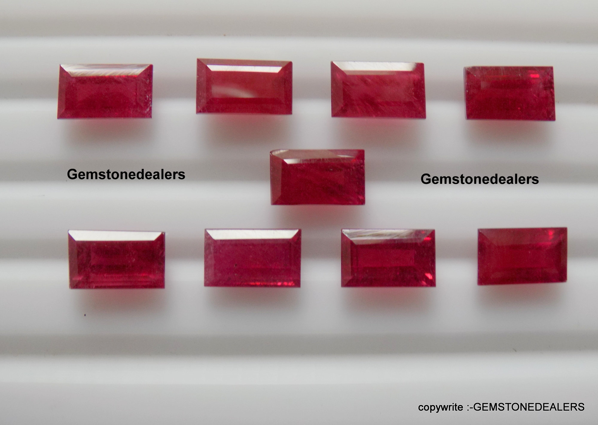 1PC Natural RUBY Baguette 6x10mm Faceted Ruby Rectangle Shape Red Ruby ...