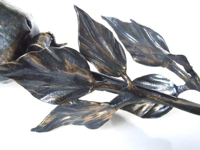 Artistic Hand Forged Rose Steel Metal Flower Art Object Rose Sculpture ...
