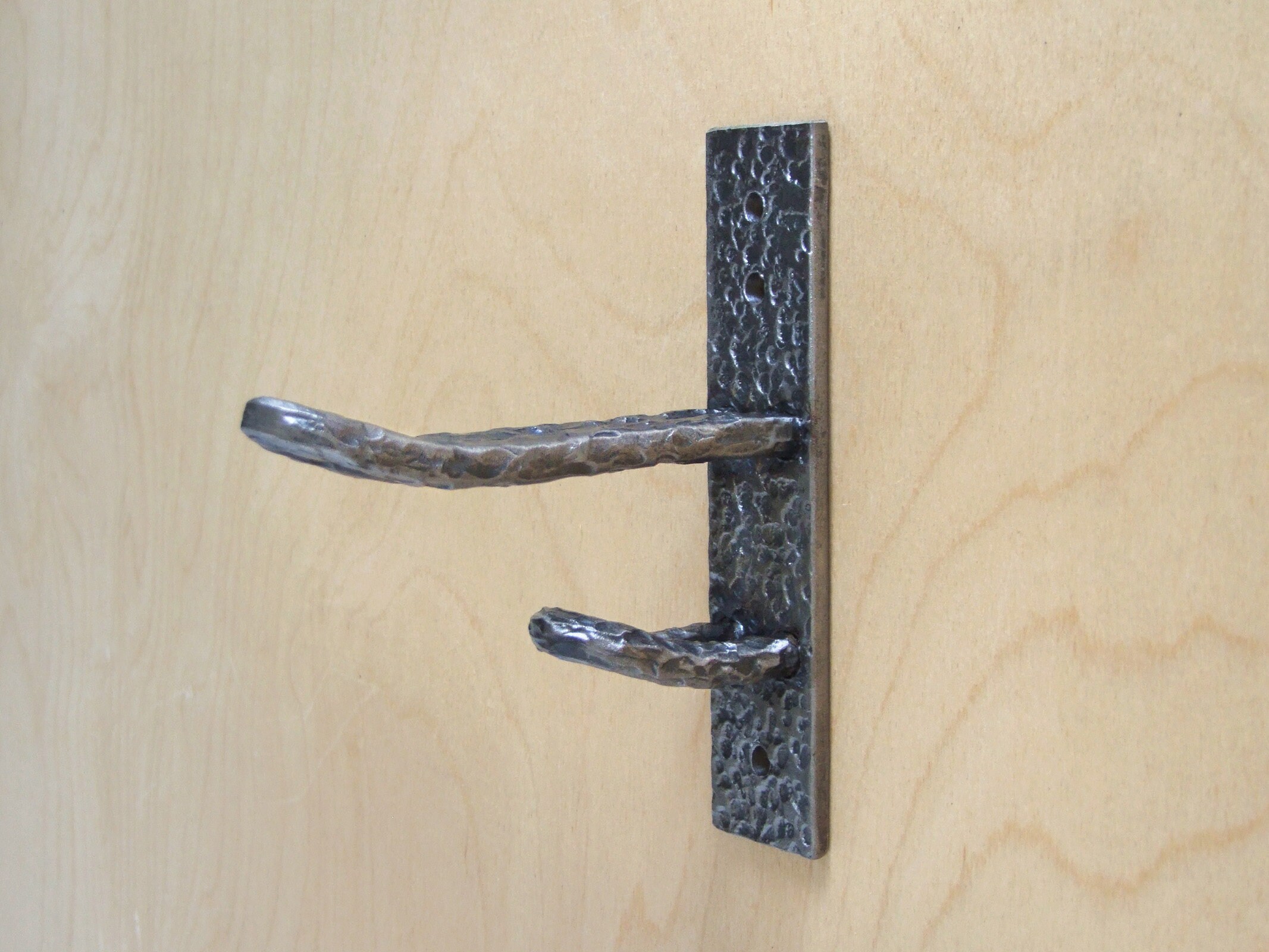 Hammered hand forged hook Steel hooks for clothing storage | Etsy