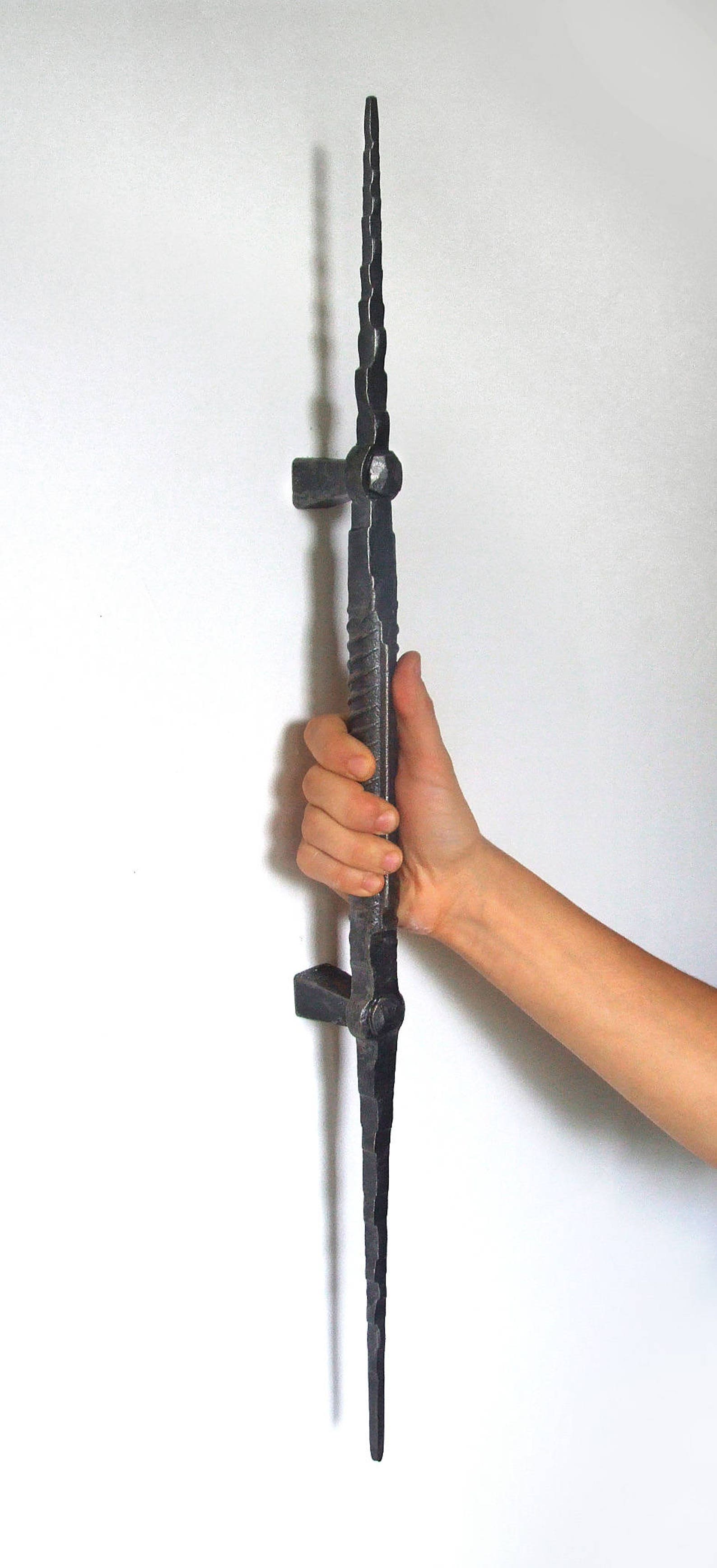 Big hand forged steel rebar door pulls handles Large farmhouse | Etsy