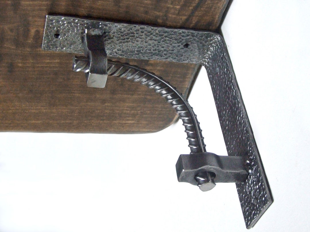 Large Massive Wide Steel Rebar Shelf Brackets Rustic Farmhouse Barn ...