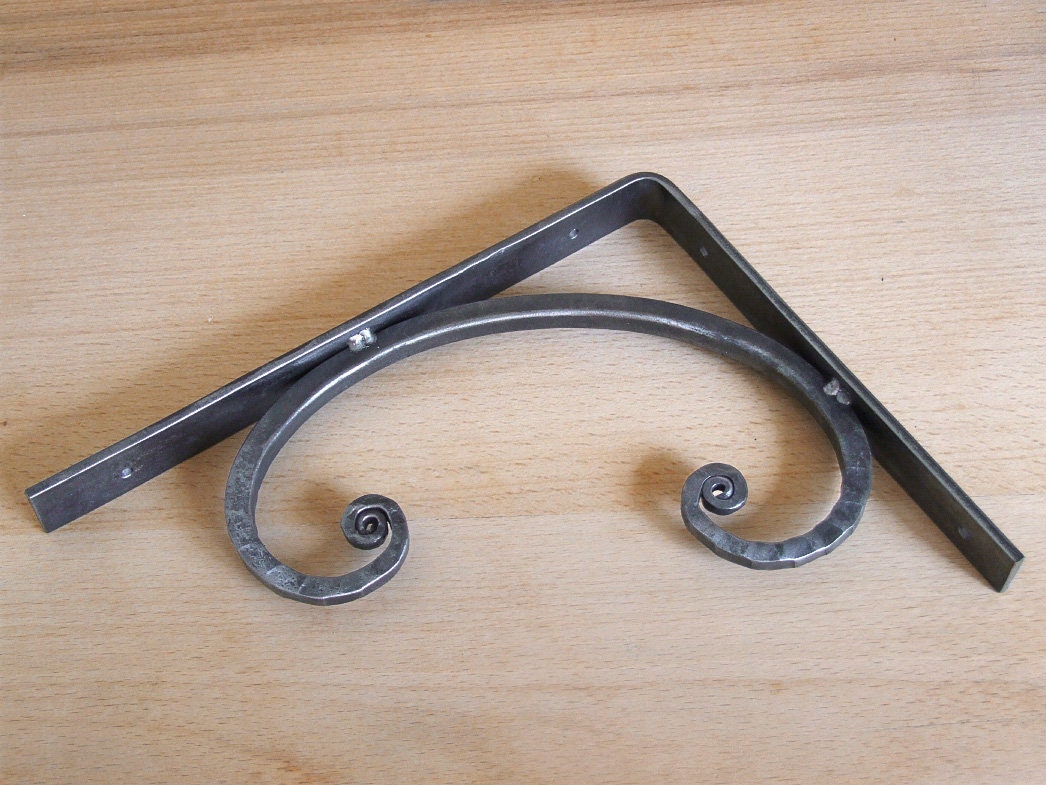 Hand forged shelf brackets Blacksmith made classy elegant | Etsy
