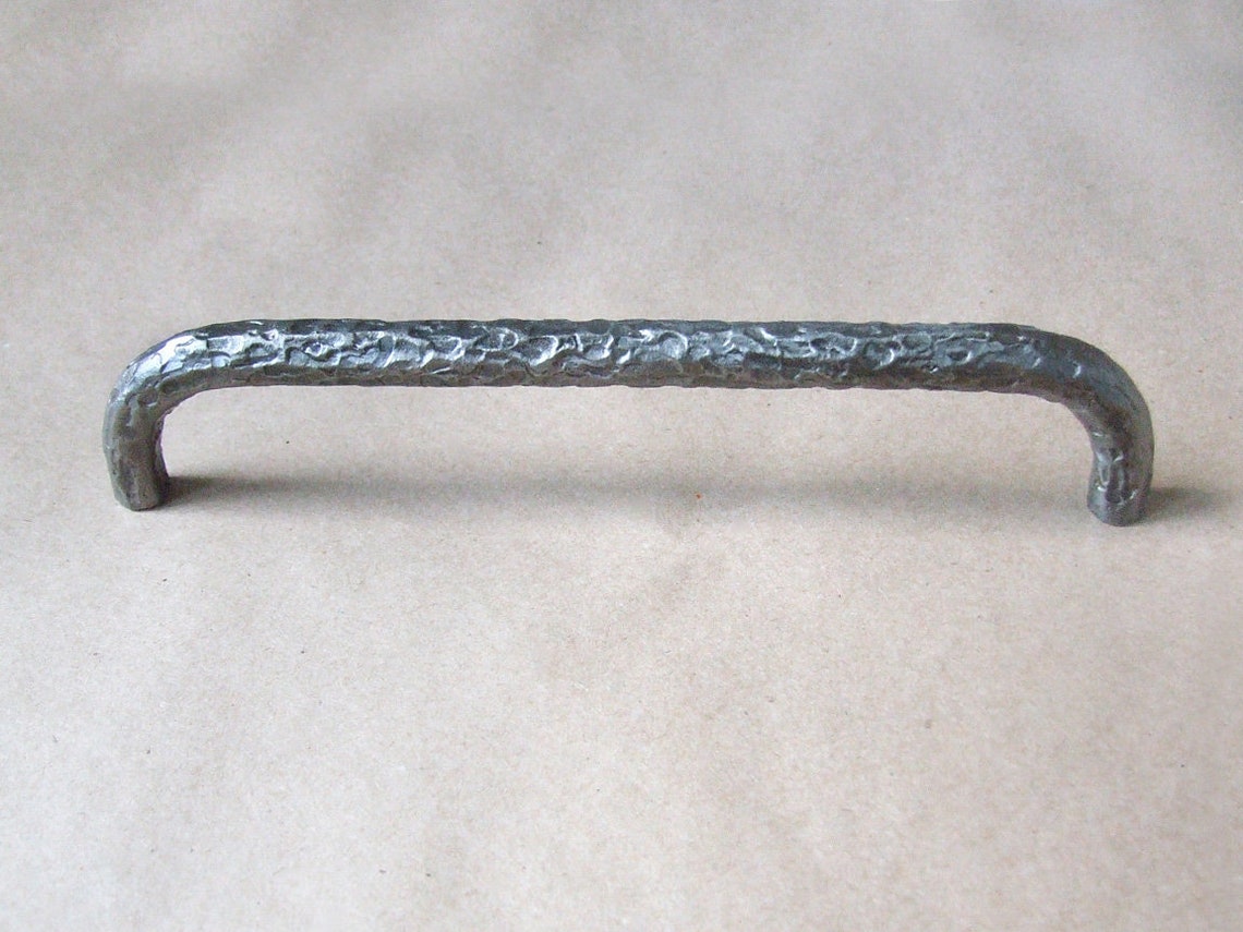 Hand forged drawer pulls knobs Hammered wrought industrial | Etsy