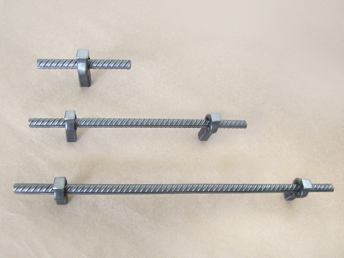 Hand Forged Steel Rebar Drawer Pulls Handles Knobs Modern Industrial ...