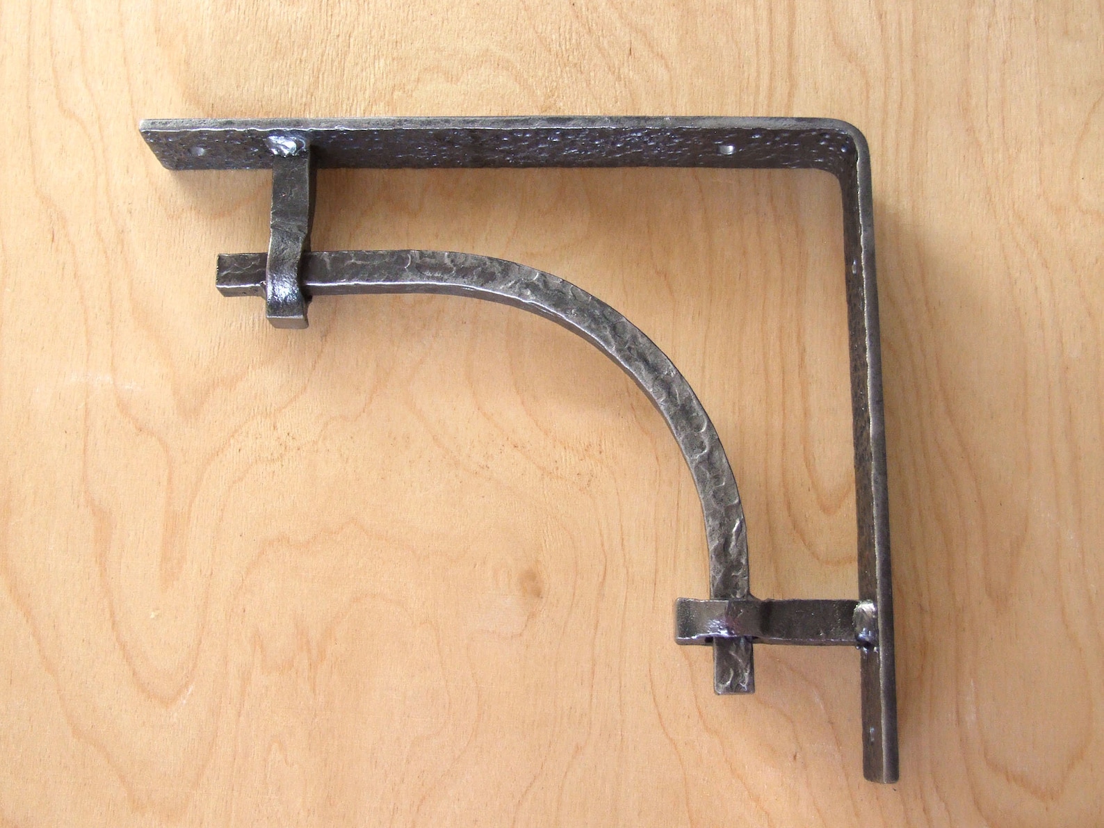Blacksmith made hand forged iron metal shelf brackets Wrought | Etsy