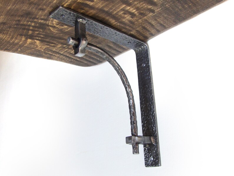 Hand forged steel shelf brackets for home Hand crafted storage | Etsy