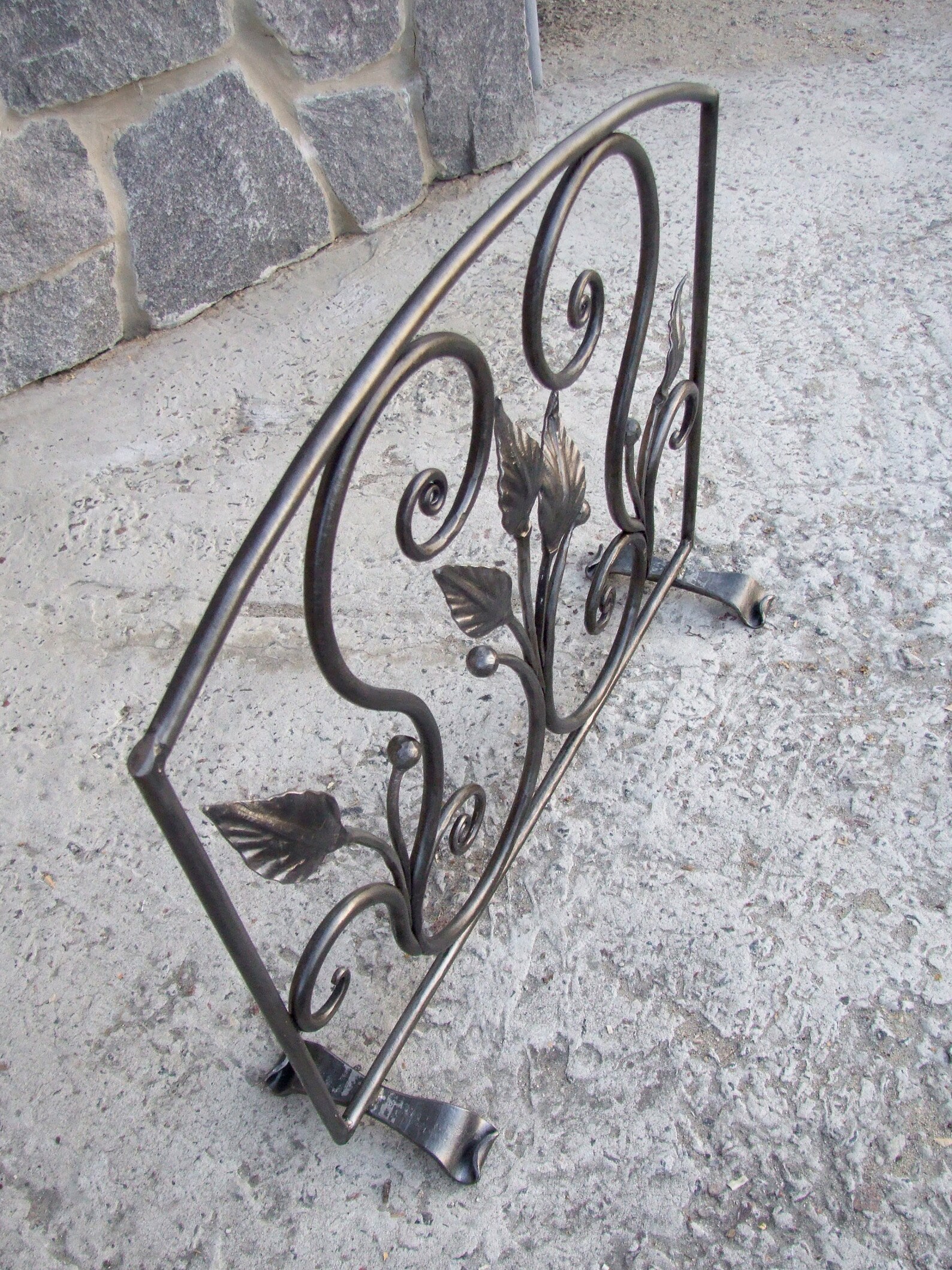 Artistic Hand Forged Fireplace Screen Blacksmith Made Wrought - Etsy