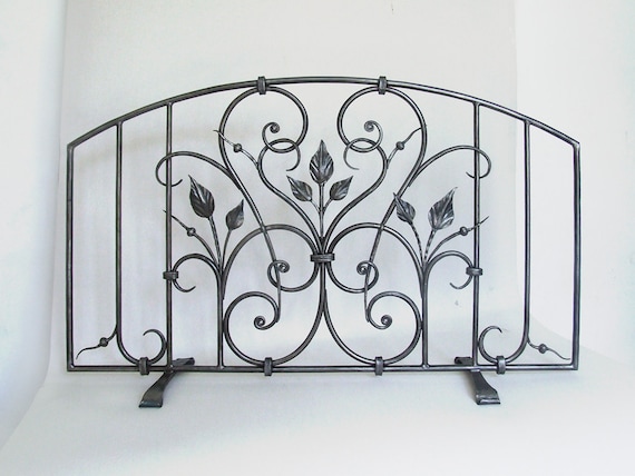 Artistic hand forged fireplace screen Traditionally hand | Etsy