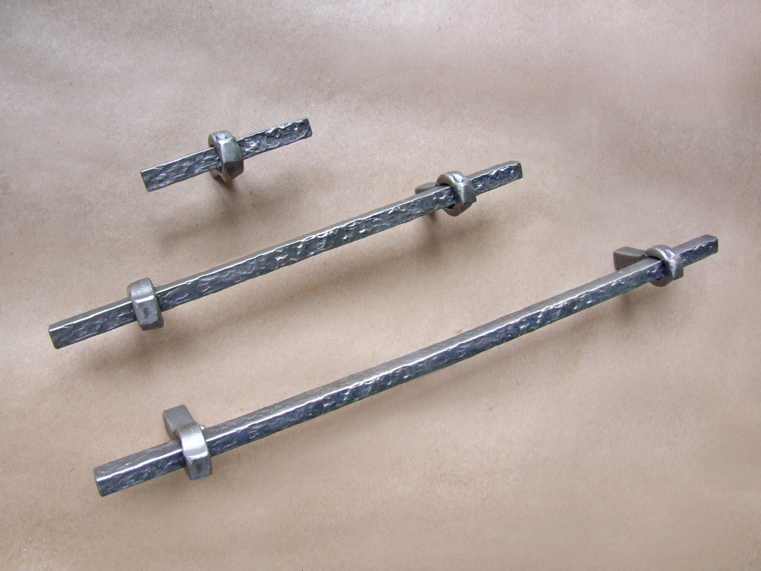 Hand Forged Modern Industrial Drawer Pulls Knobs Handles Wrought ...