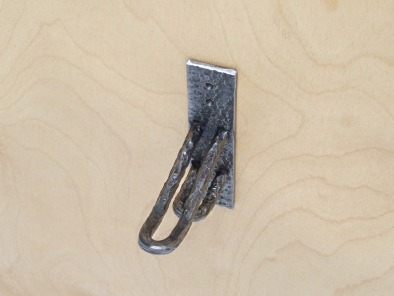 Hammered hand forged hook Steel hooks for clothing storage | Etsy