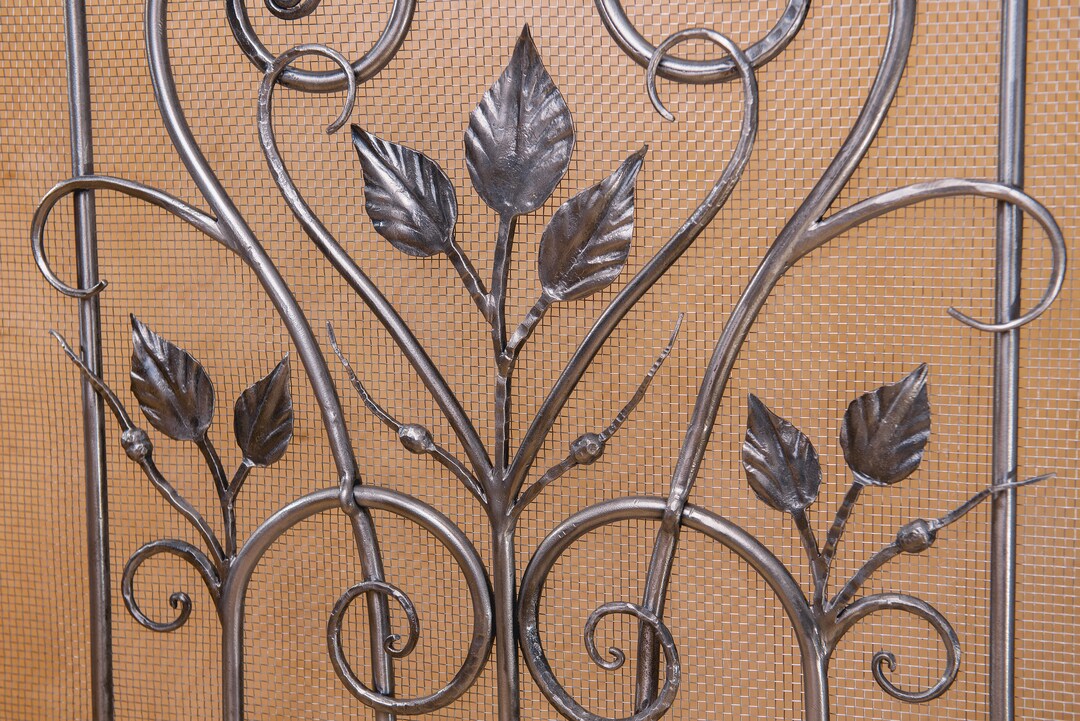 Hand Forged Fireplace Screen Fireguard Spark Screen Iron - Etsy UK