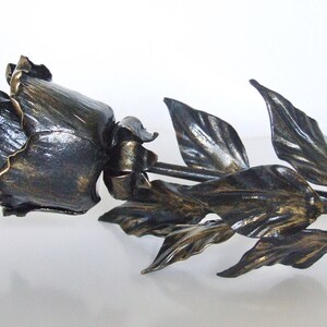 Artistic Hand Forged Rose Steel Metal Flower Art Object Rose Sculpture ...