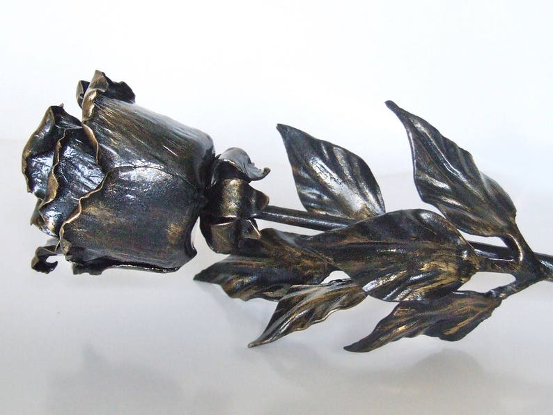 Artistic hand forged rose Steel metal flower Art object rose | Etsy