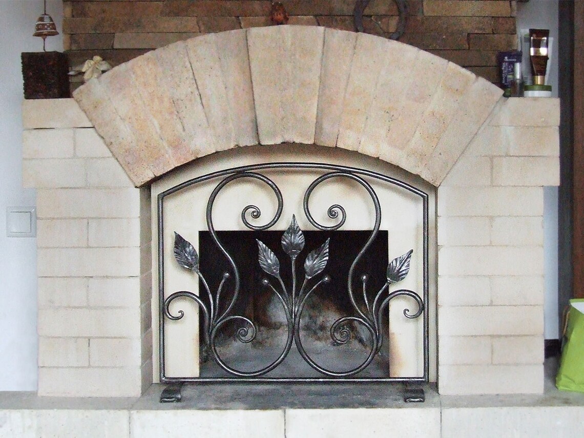 Artistic Hand Forged Fireplace Screen Blacksmith Made Wrought - Etsy