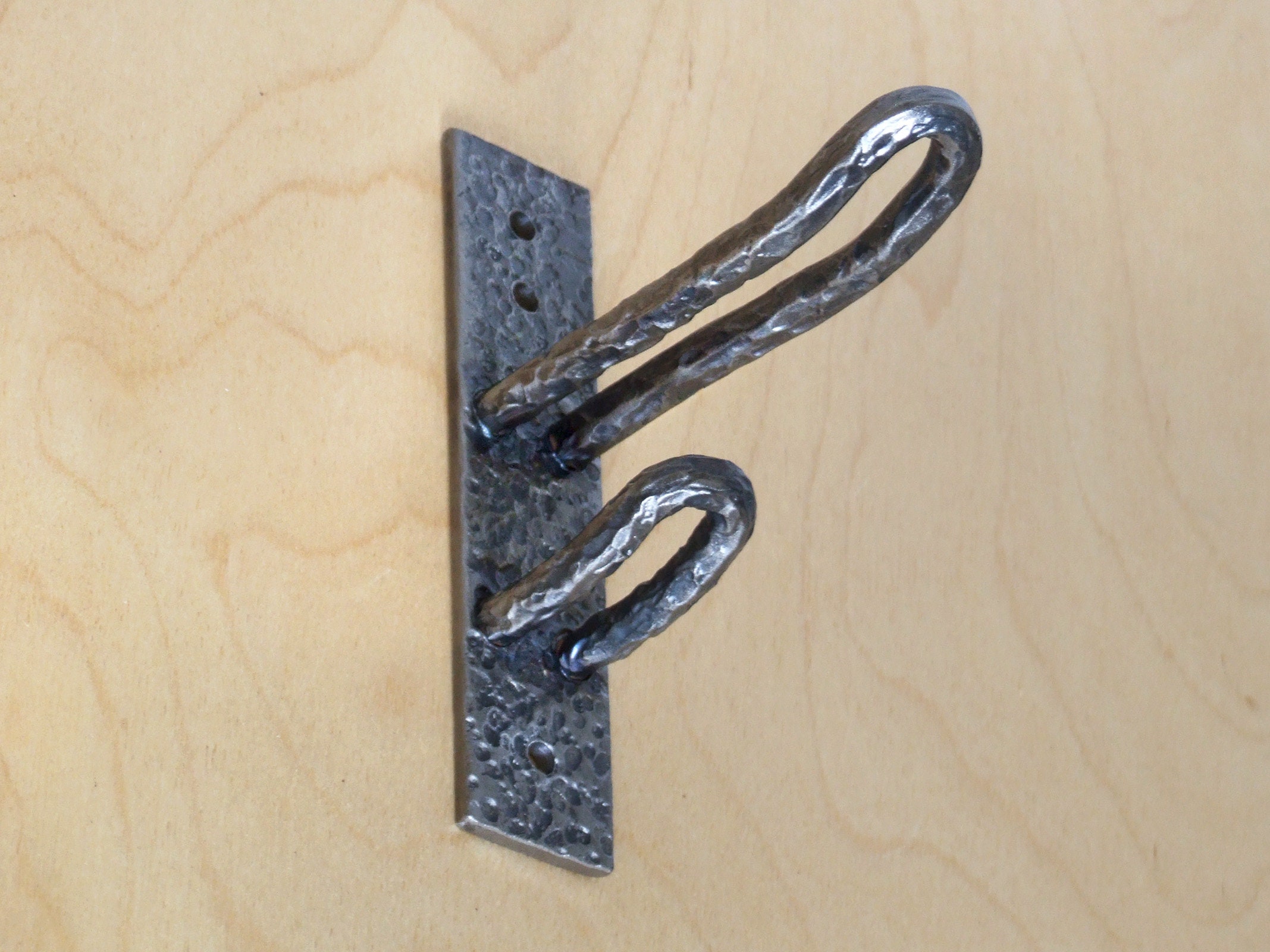 Hammered hand forged hook Steel hooks for clothing storage | Etsy