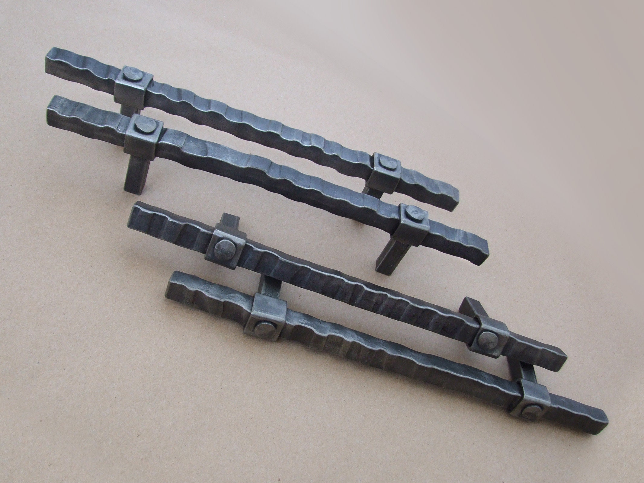 Hand Forged Drawer Pulls Knobs Handles Wrought Kitchen Cabinet Unit ...