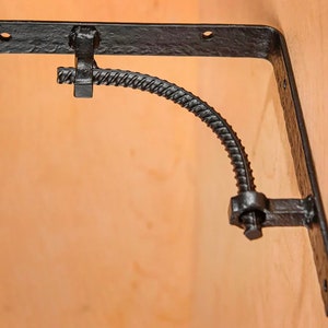 Hand Forged Steel Rebar Shelf Brackets Textured Metal Plates Industrial ...