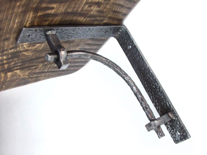 Hand forged steel shelf brackets for home Hand crafted storage | Etsy