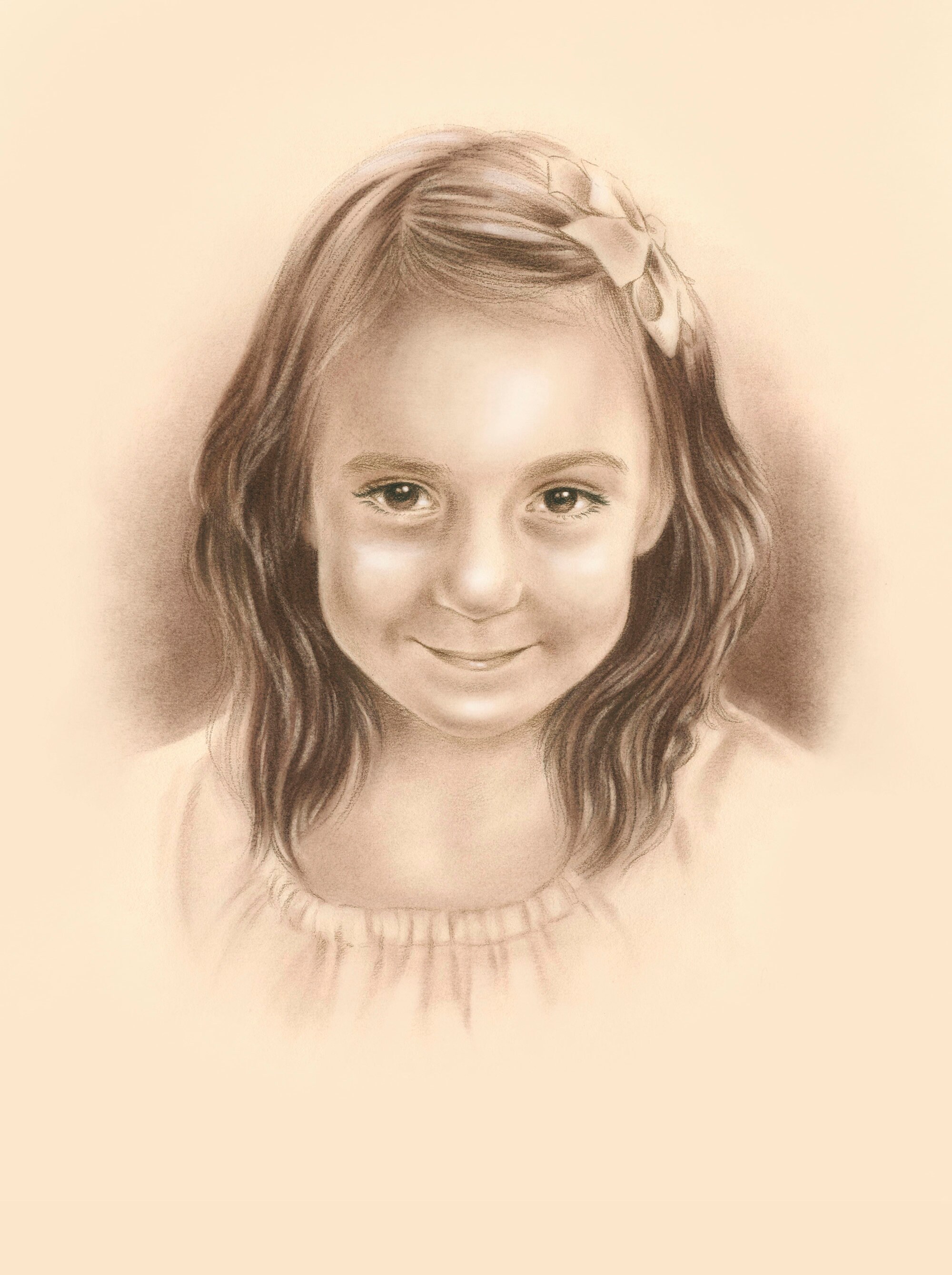 Children Portrait From Photo, Realistic Custom Illustration for Gift ...