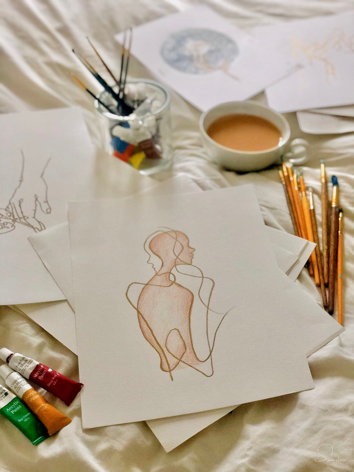 Souls Line Drawing. Souls Art. Two Souls Art. People Line - Etsy