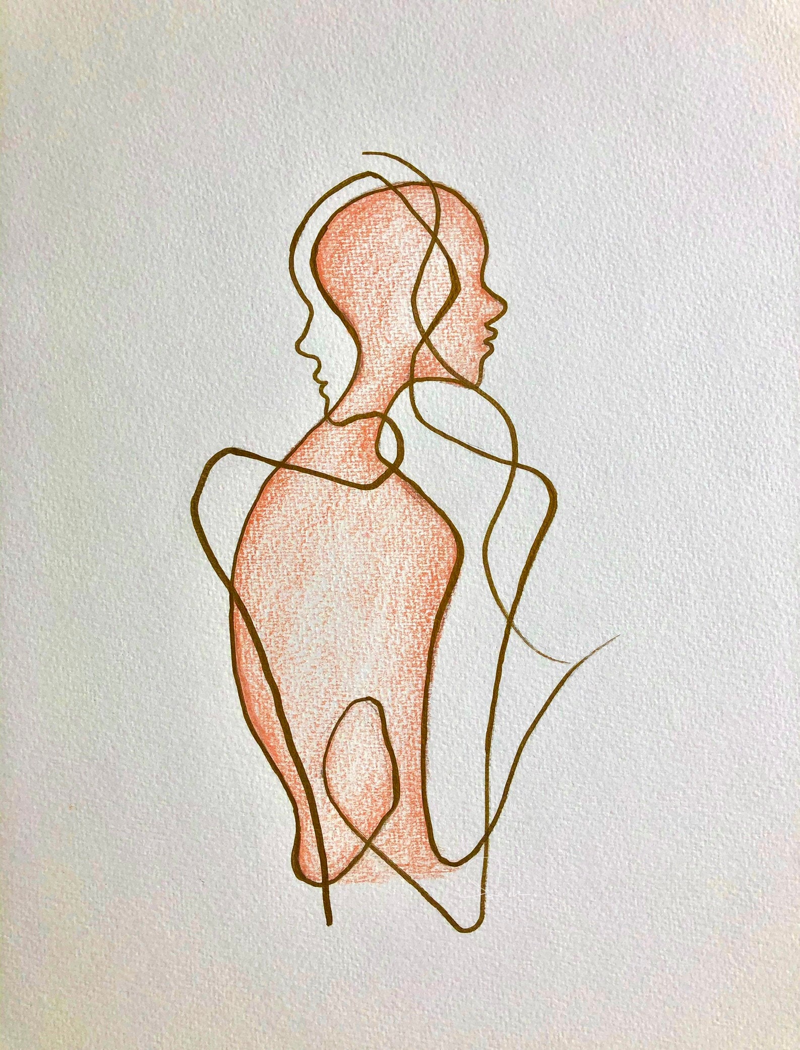 Souls Line Drawing. Souls Art. Two Souls Art. People Line - Etsy