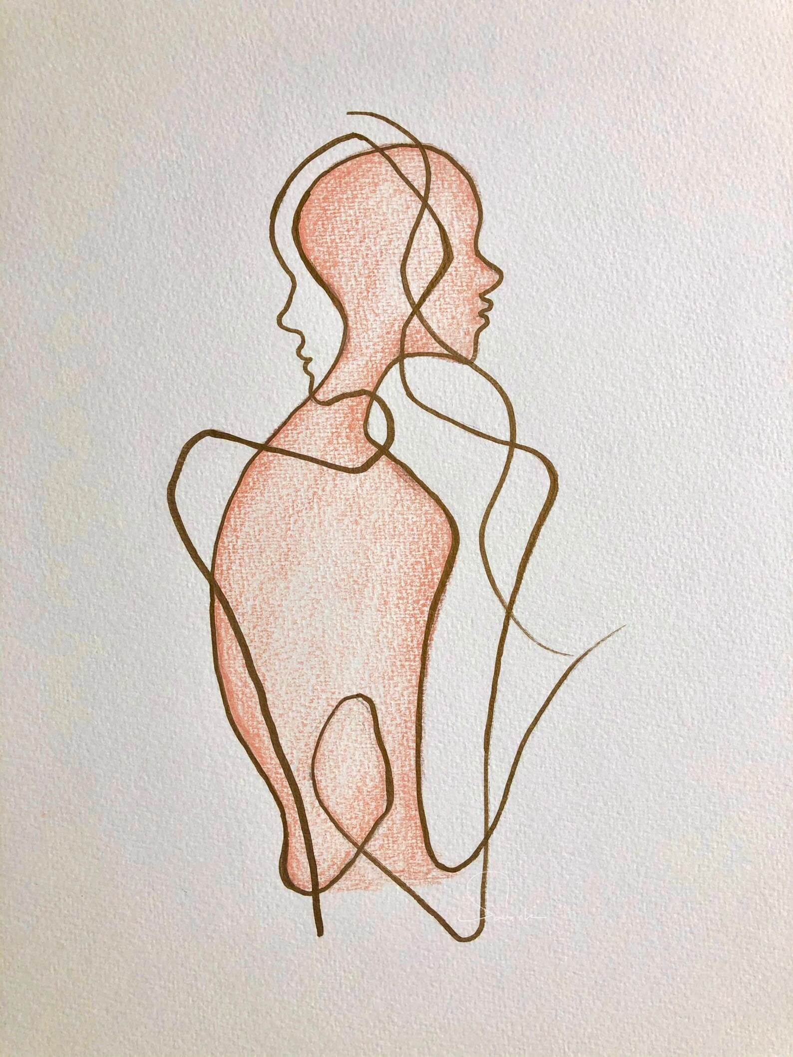 Souls Line Drawing. Souls Art. Two Souls Art. People Line Drawing. Two ...