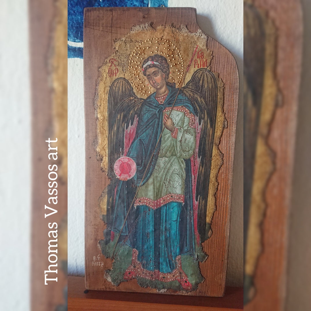 Arch Angel Gabriel Religious Corner Handmade Hagiography by Thomas ...