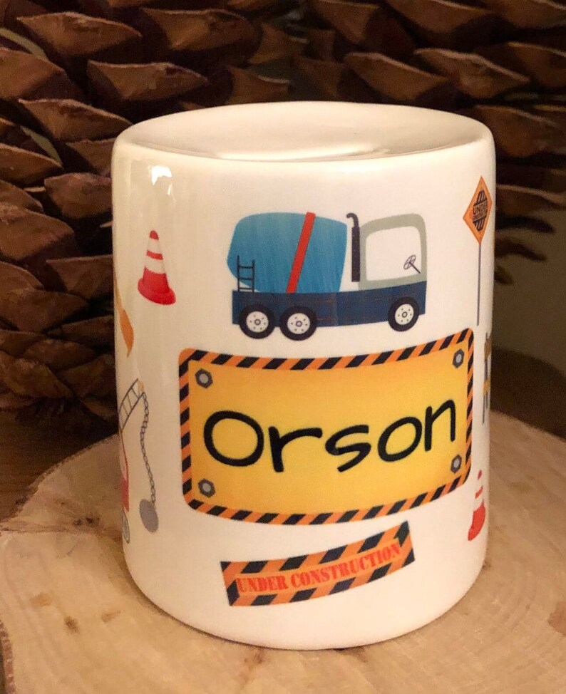 Personalised Digger Kids Money Box. Kids Digger Piggy Bank. - Etsy