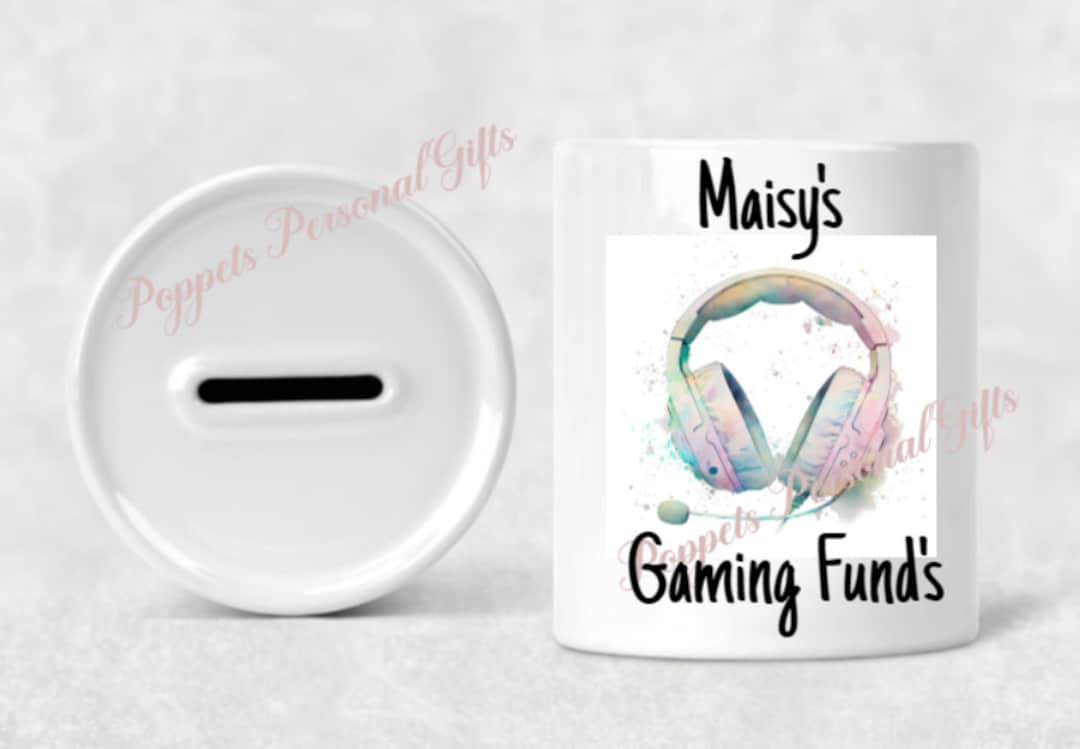 Personalised Gaming Money Box. Piggy Bank, Gift for a Girl ...