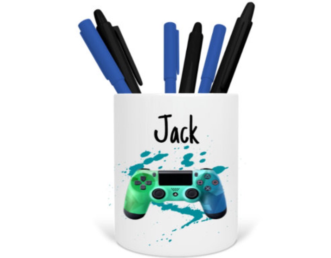 Personalised Kids Gaming Pencil Pot. Kids Bedroom Decor. Gaming Theme ...