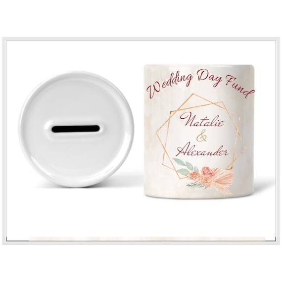 Wedding Fund Money Box Personalised Engagement Gift - Etsy
