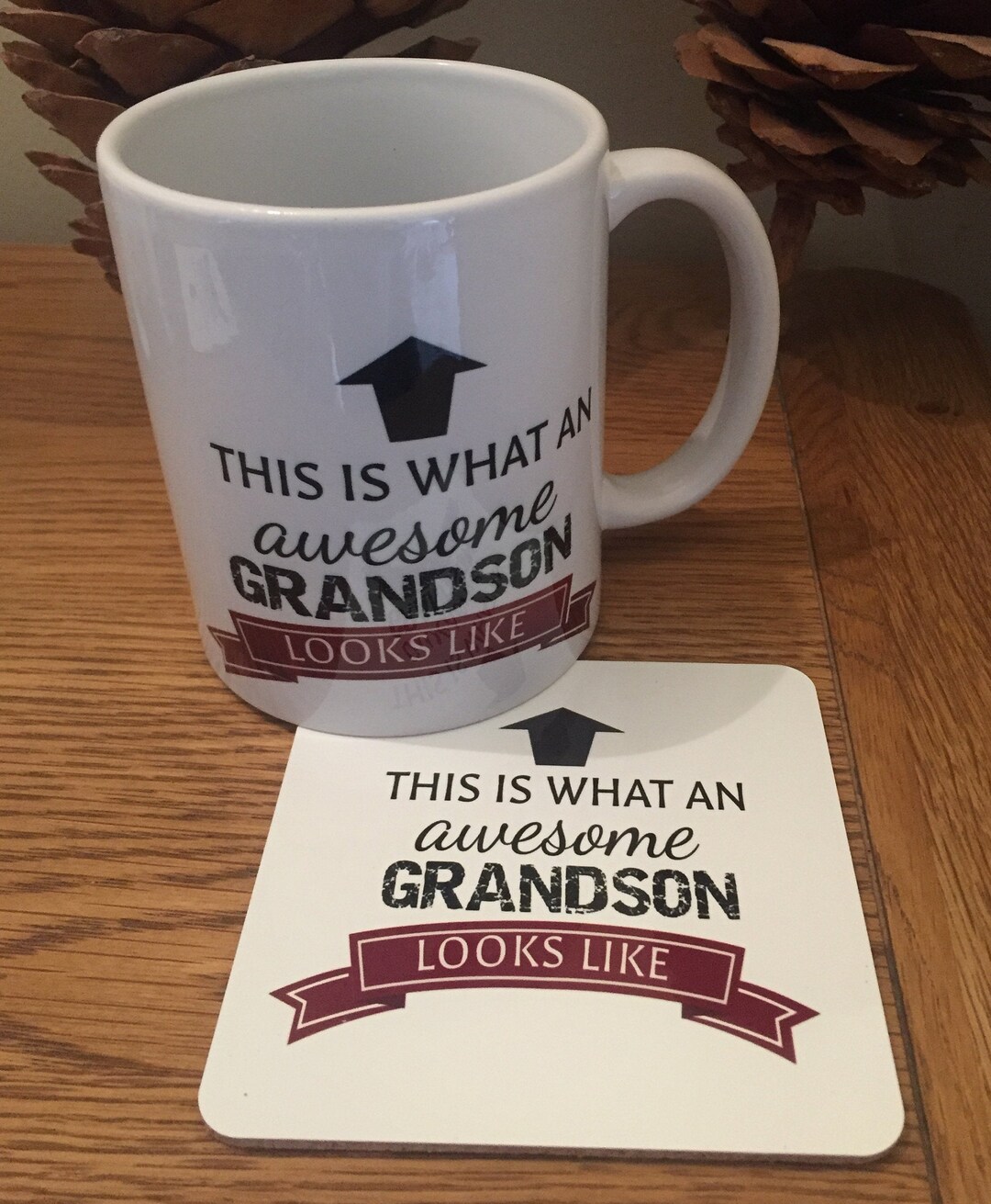 This is What an Awesome Grandson Looks Like Mug and Coaster Set - Etsy