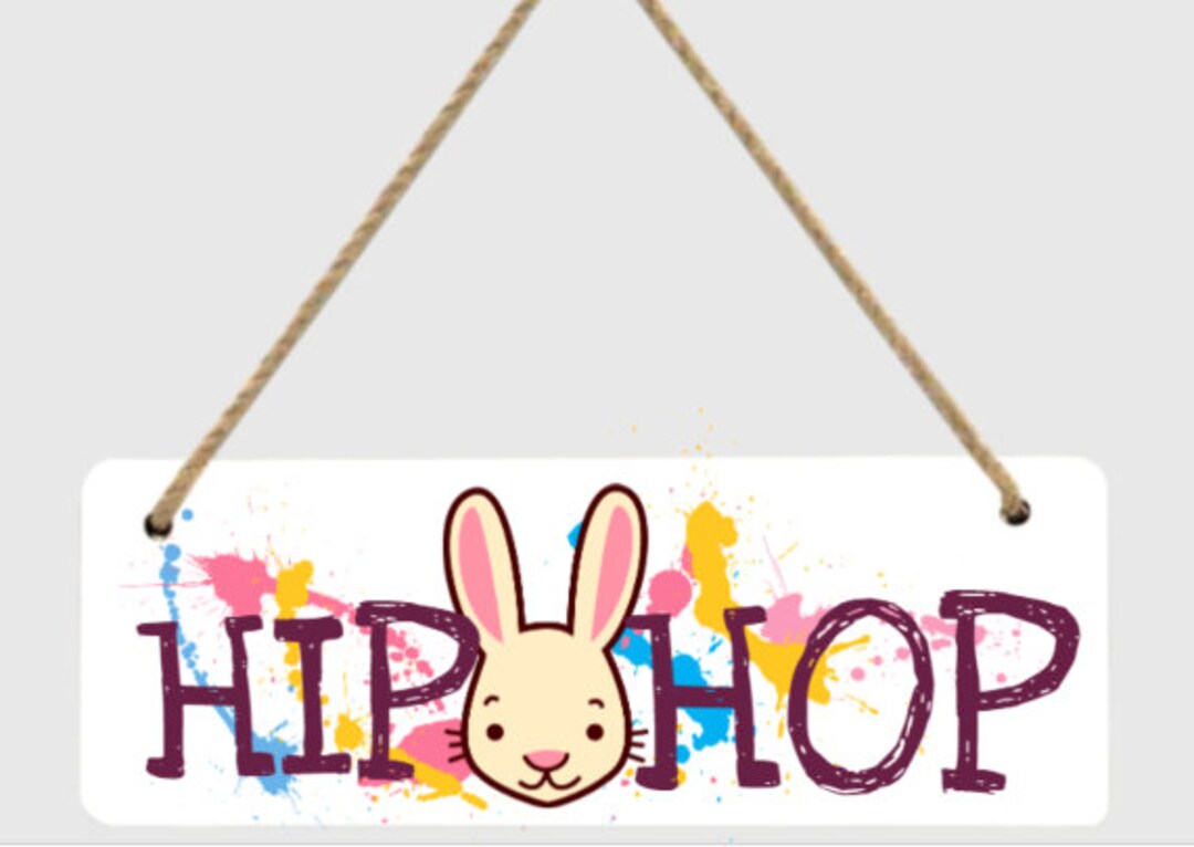 Easter Bunny Hip Hop Door Sign. Graffiti Bunny Door Hanger. Kids ...