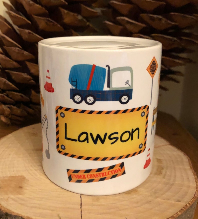 Personalised Digger Kids Money Box. Kids Digger Piggy Bank. - Etsy