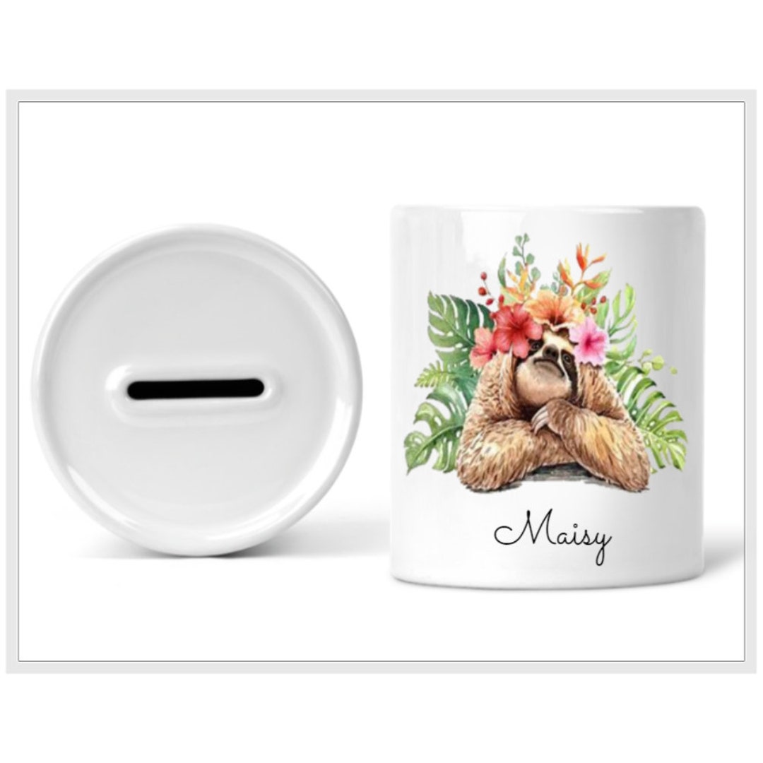 Sloth Money Personalised Money Box - Etsy