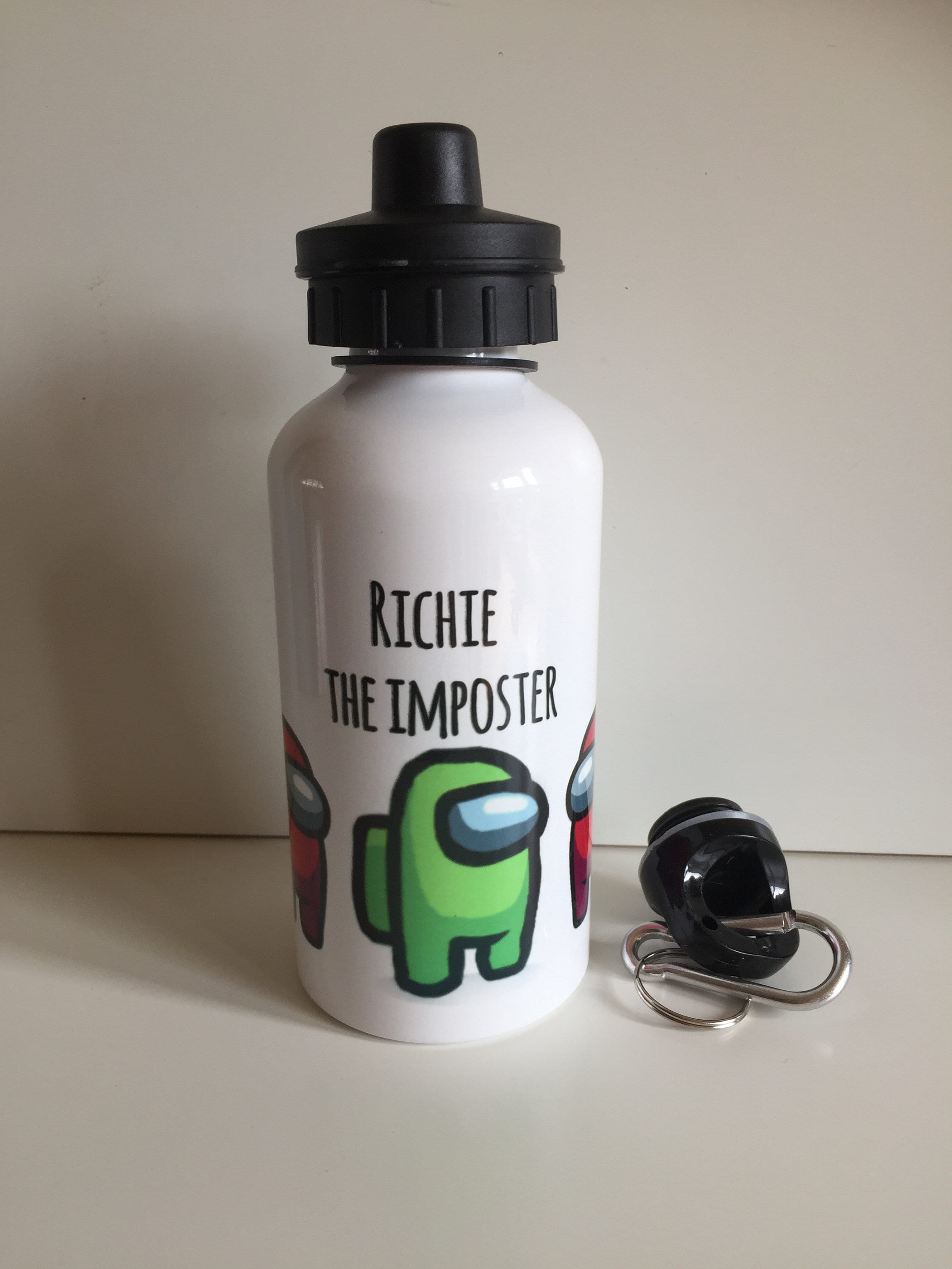Among Us Personalised Kids Water Bottle. Gaming Bottle. Kids Lunch Box ...
